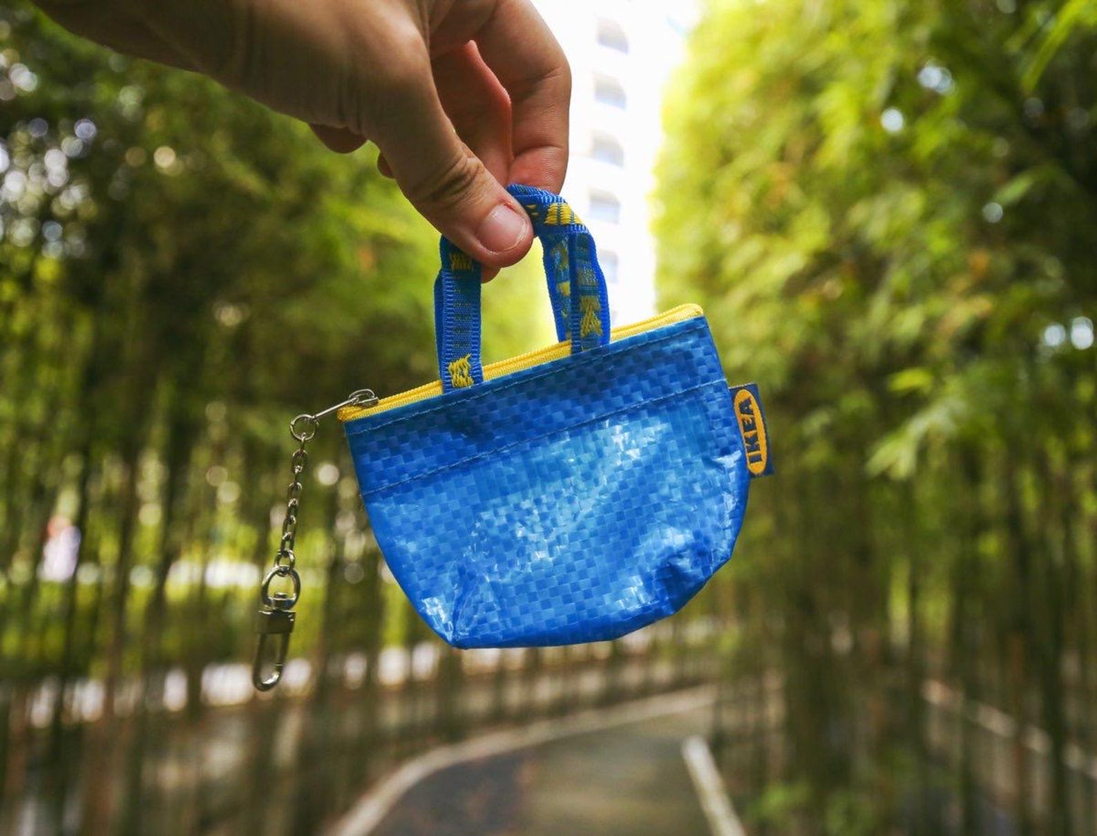 IKEA Bag Keychain Official KNÖLIG Shopping Bag Keyring Real Ikea Blue ...