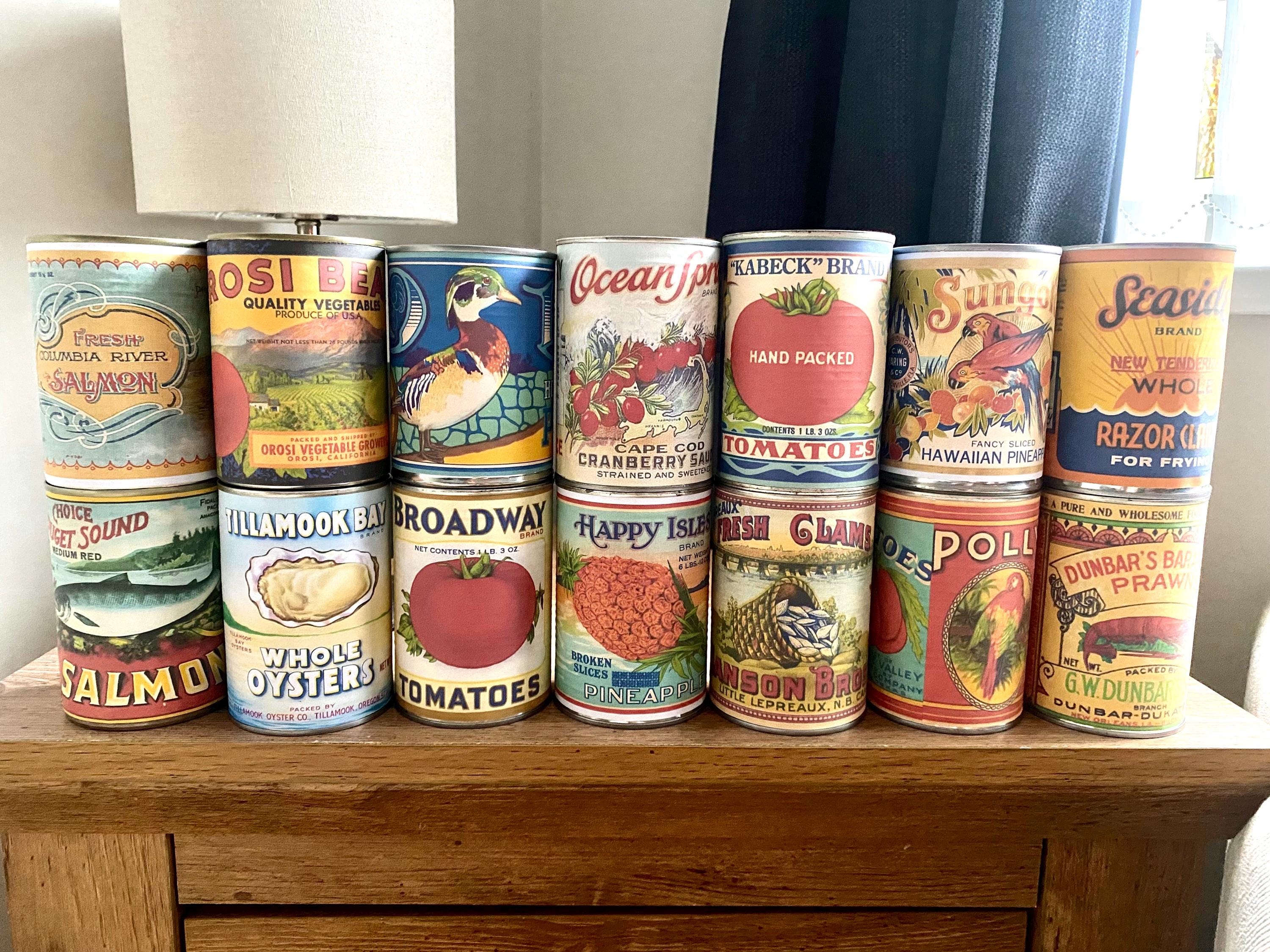Vintage American Fruit Can Labels Canned Food Prints Tin Cans Wraps ...