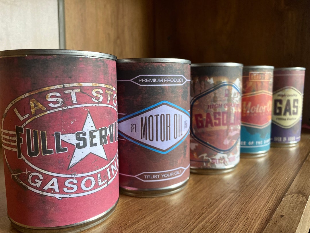 Motor Oil Cans Replica Vintage Motor Oil Rustic Gasoline Display Pots ...