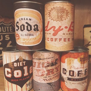 Sainsburys Retro Food Cans Vintage Tins 70's Rustic Tin Can Replica ...