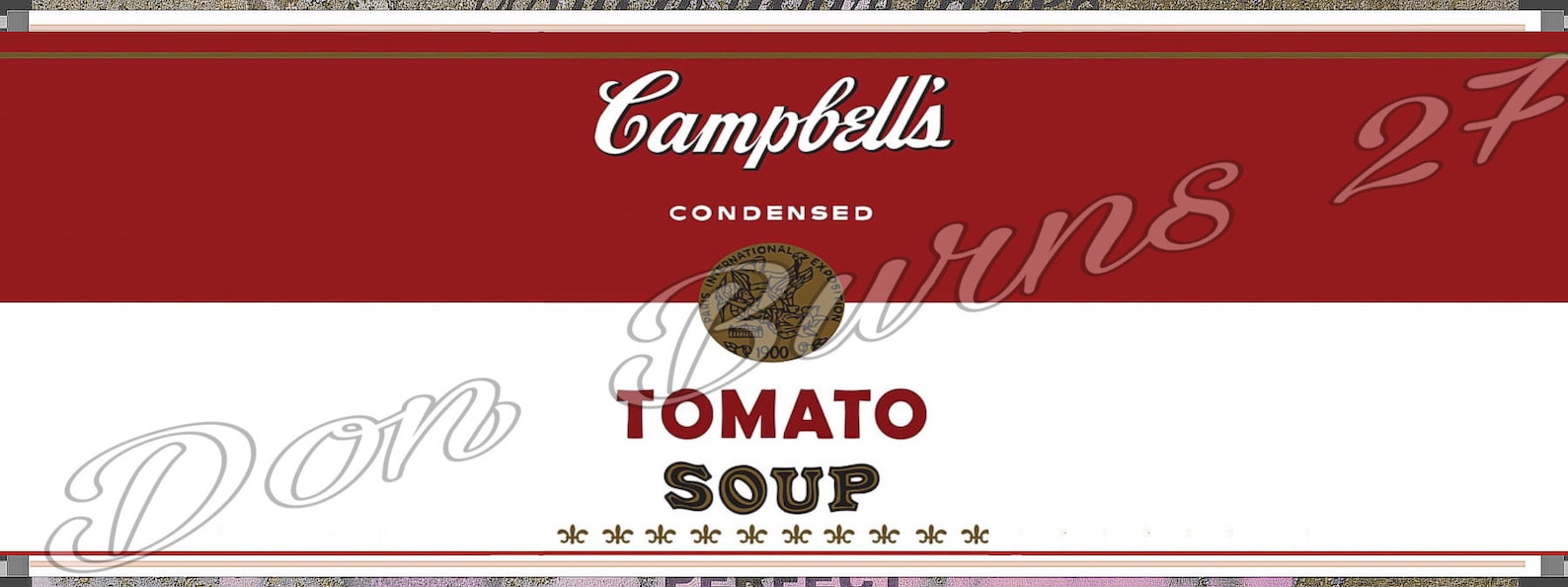 Campbells Soup Tin Can Labels Set of 5 Printable Digital Red | Etsy