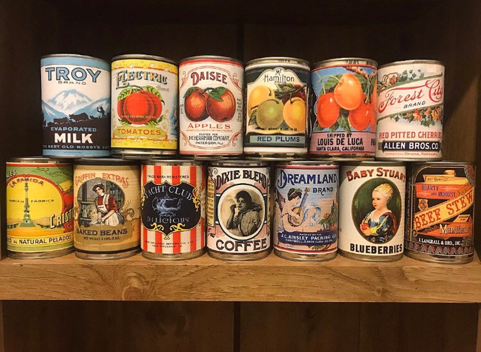 Vintage Food Cans Rustic Tins Retro Tin Can Replica Display - Etsy UK