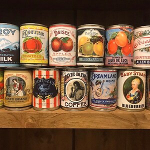 Vintage Food Cans Rustic Tins Retro Tin Can Replica Display Prop ...