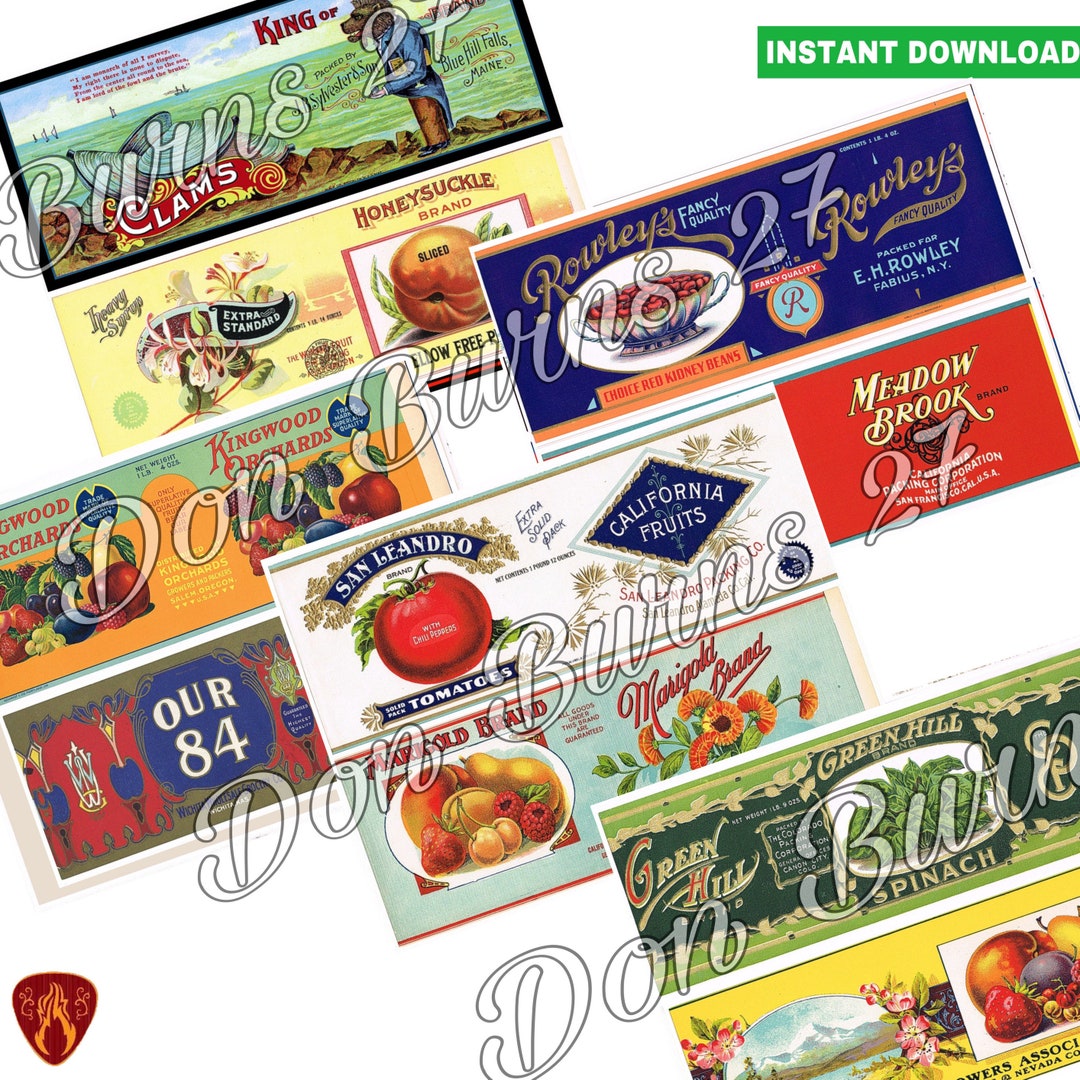10 Printable Food Labels for Cans Fruit and Vegetable Labels Canned ...