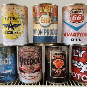 Vintage Motor Oil Can Labels Set of 5 Printable Rusty Can Label Digital ...