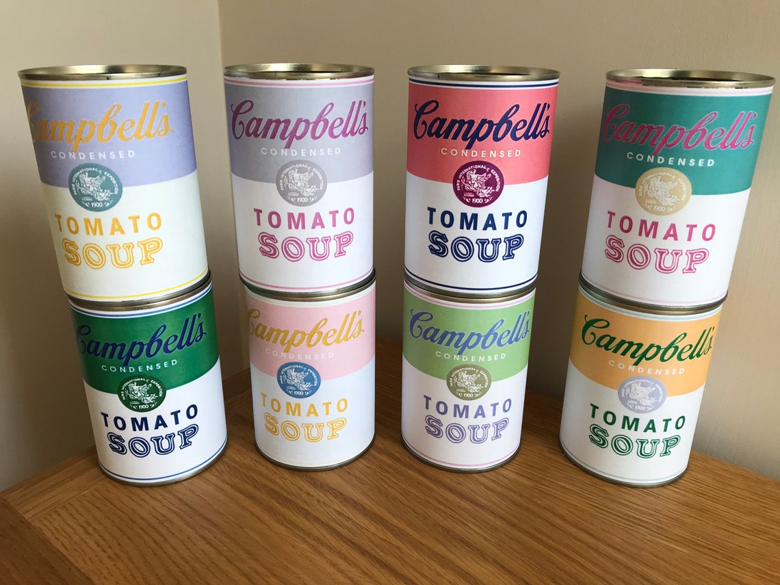 Campbells Soup Tin Can Labels Set of 5 Printable Digital Red - Etsy