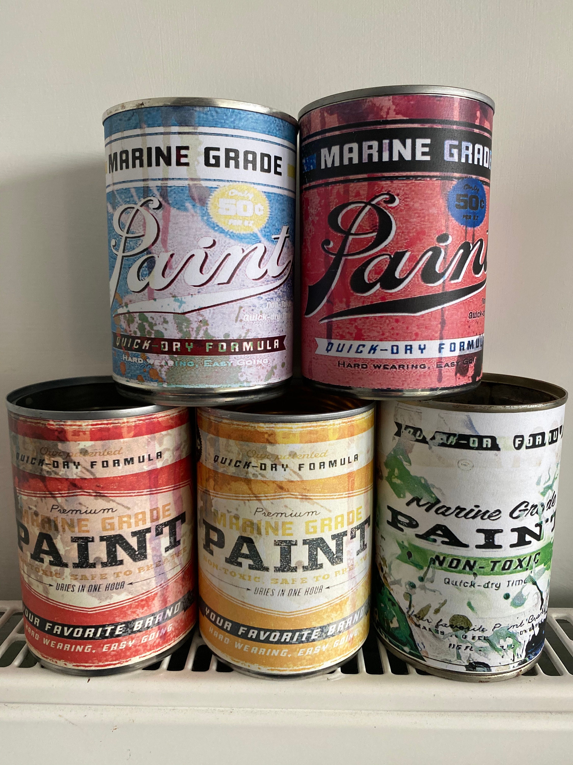 Paint Tin Can Labels Painting Pen Pots Paint Pots Kitchen Cutlery Pot ...
