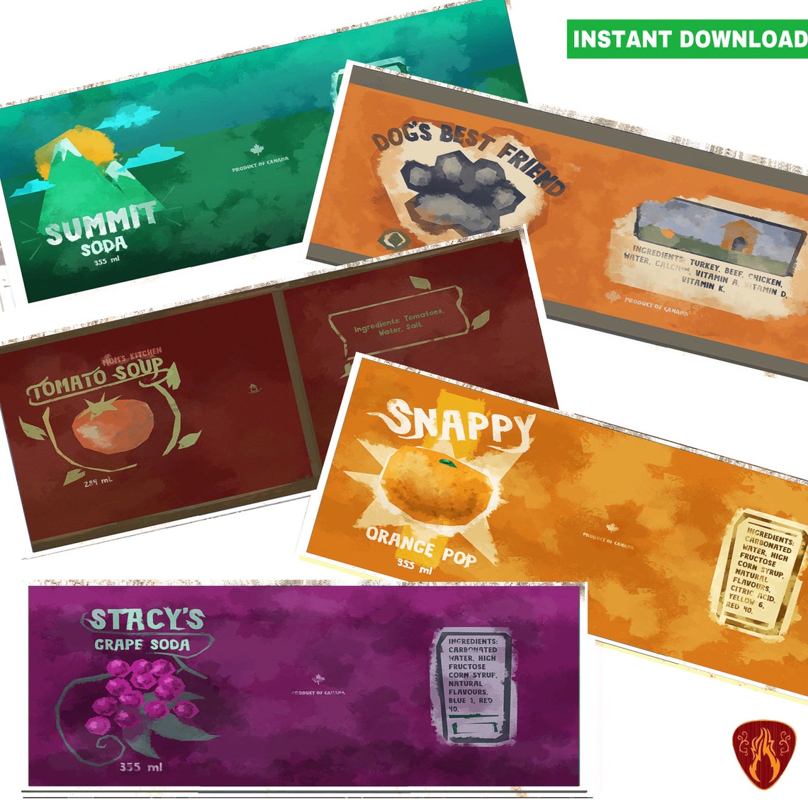 The Long Dark Food Can Labels Tin Can Decor Long Dark Game Set of Five ...
