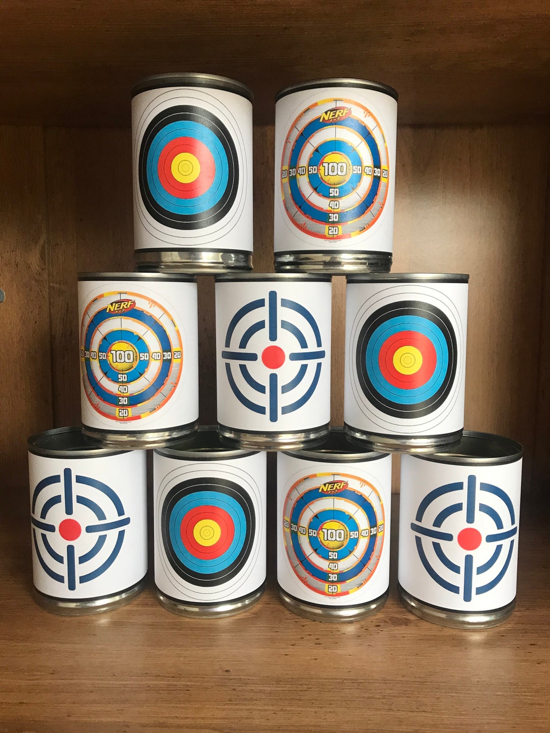 Shooting Target Labels for Tin Cans Nerf Gun Archery Shoot Em up ...
