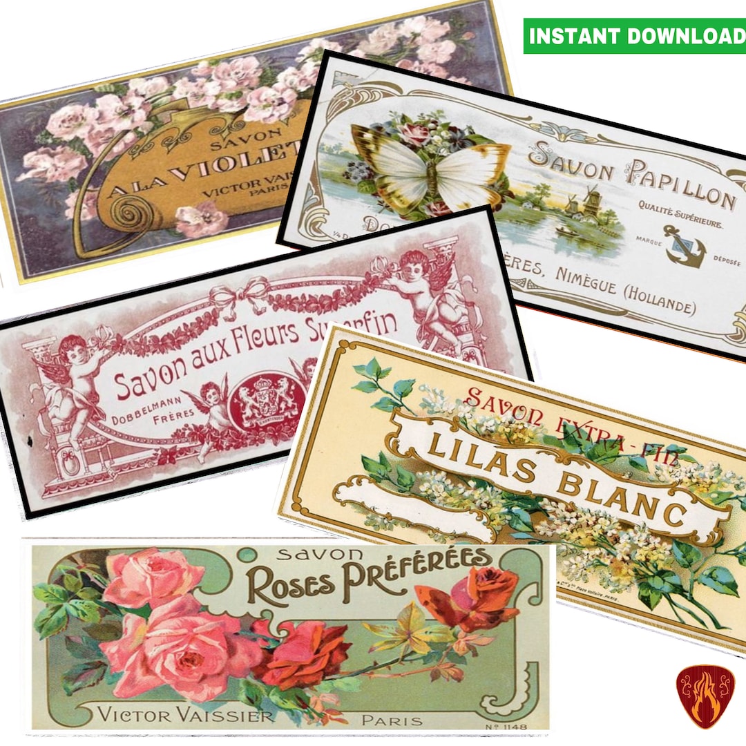 5 Vintage Floral Tin Can Labels Wedding Table Centre Pieces Kitchen ...