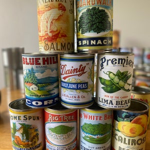 Vintage Fruit Can Labels Food Tin Cans Vegetable Prints Kitchen Decor ...