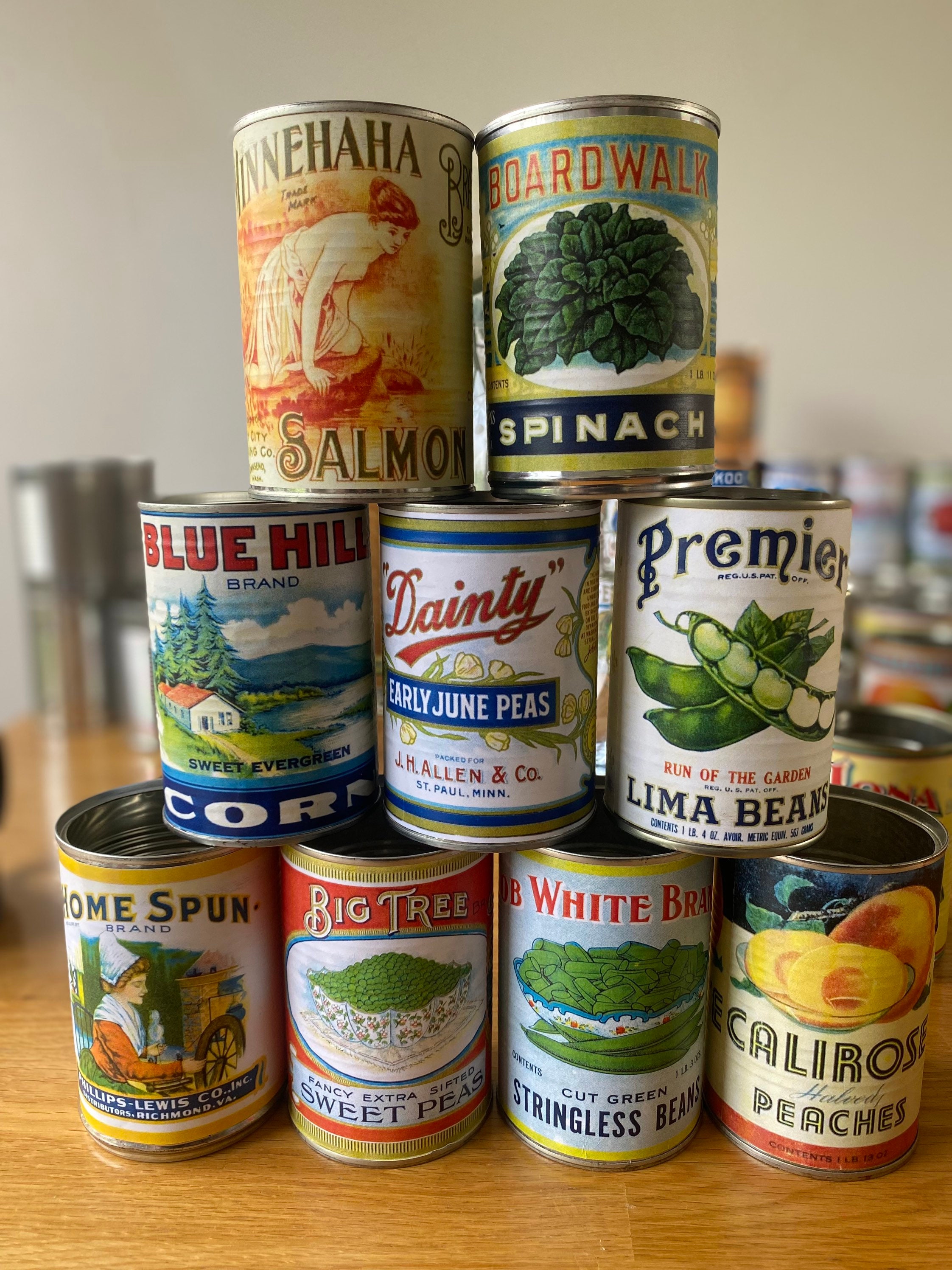 Vintage Fruit Can Labels Food Tin Cans Vegetable Prints Kitchen Decor ...