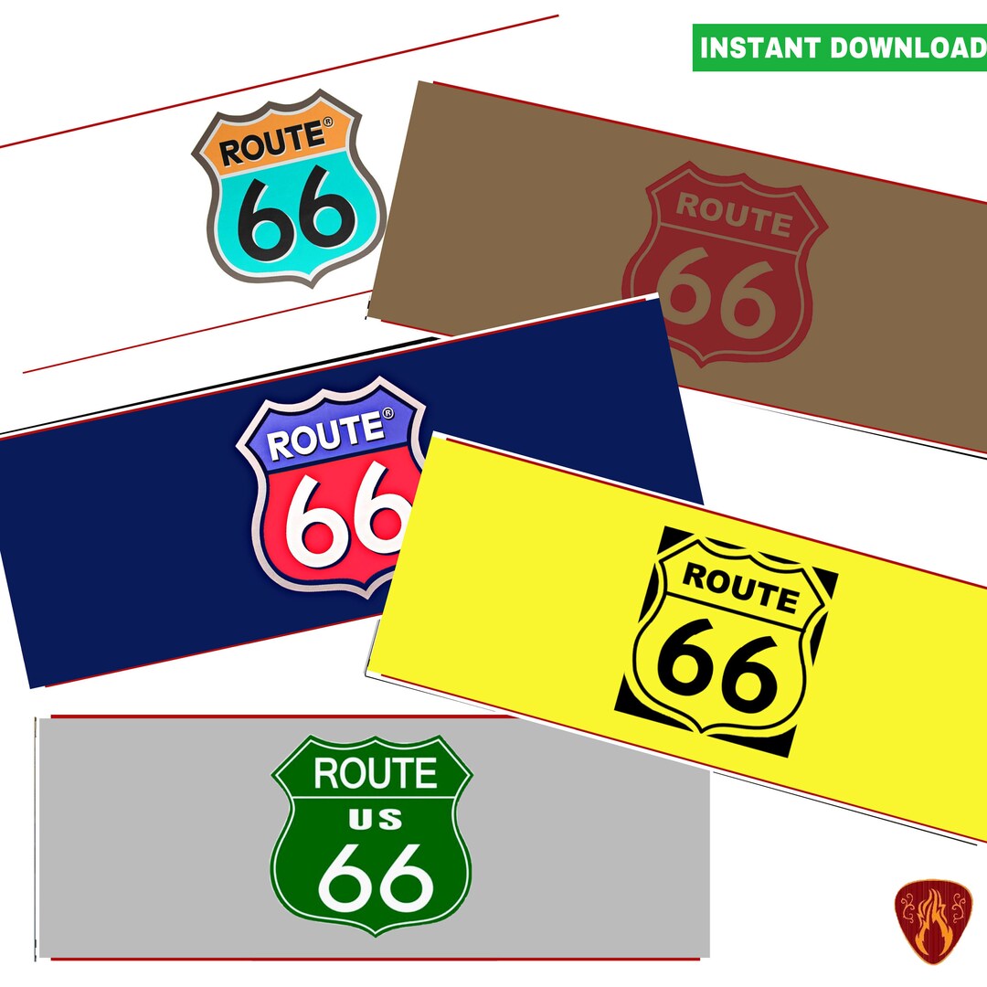Route 66 Tin Can Labels Oil Can Labels Set of 5 Printable Digital ...