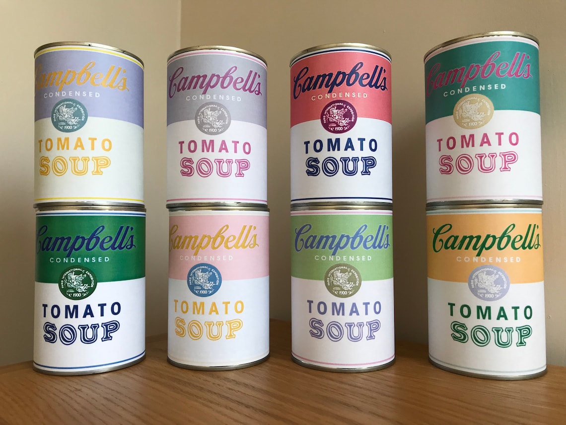 Campbells Soup Tin Can Labels Set of 5 Printable Digital Soup Tin ...