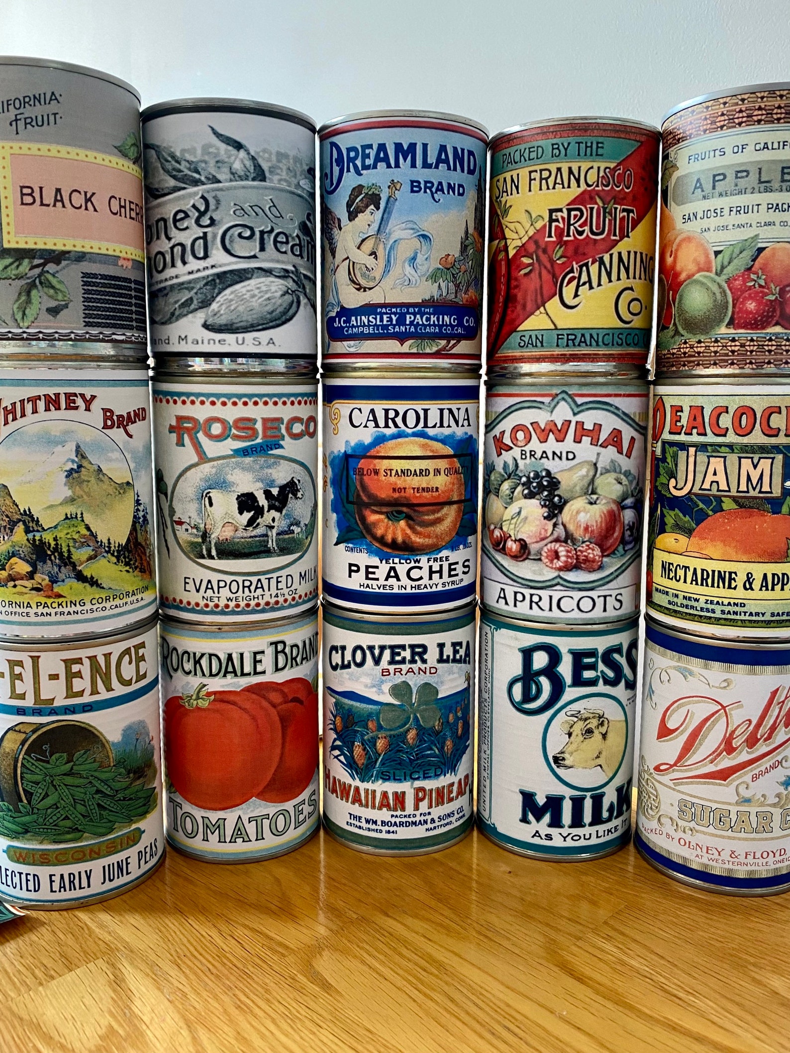 Printable Vintage Food Tin Can Labels Print Fruit Vegetable - Etsy