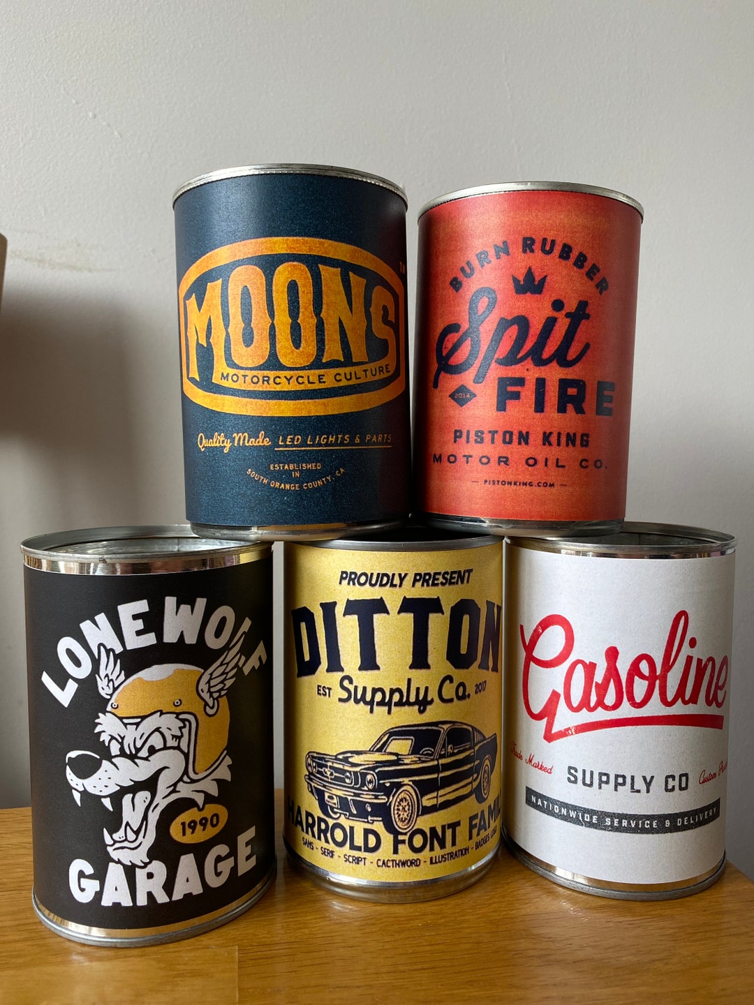 Set of 5 Printable Motor Oil Labels Digital Prints Instant Download ...