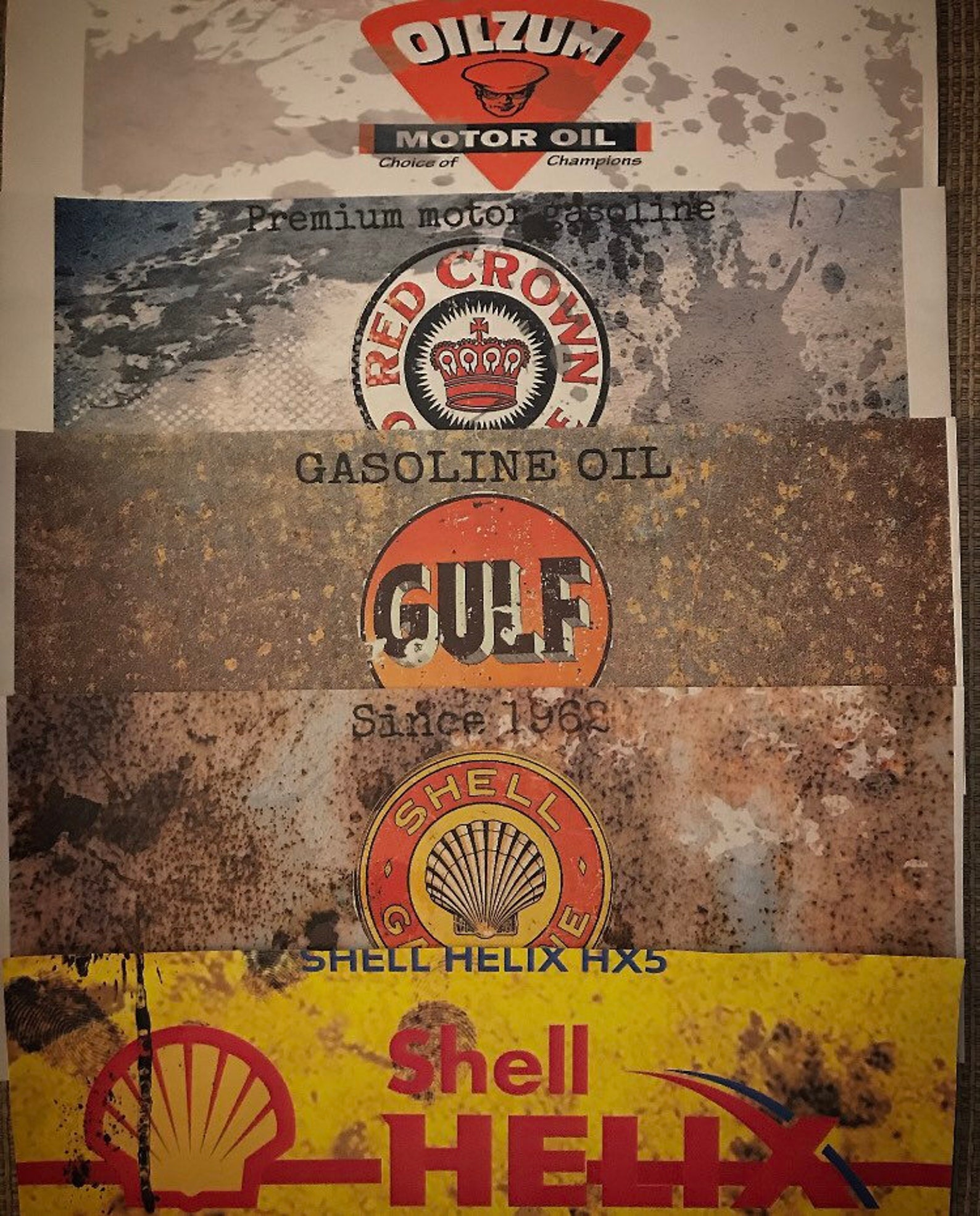 Replica Motor Oil Labels Prints Rustic Petrol Motoring Racing | Etsy UK