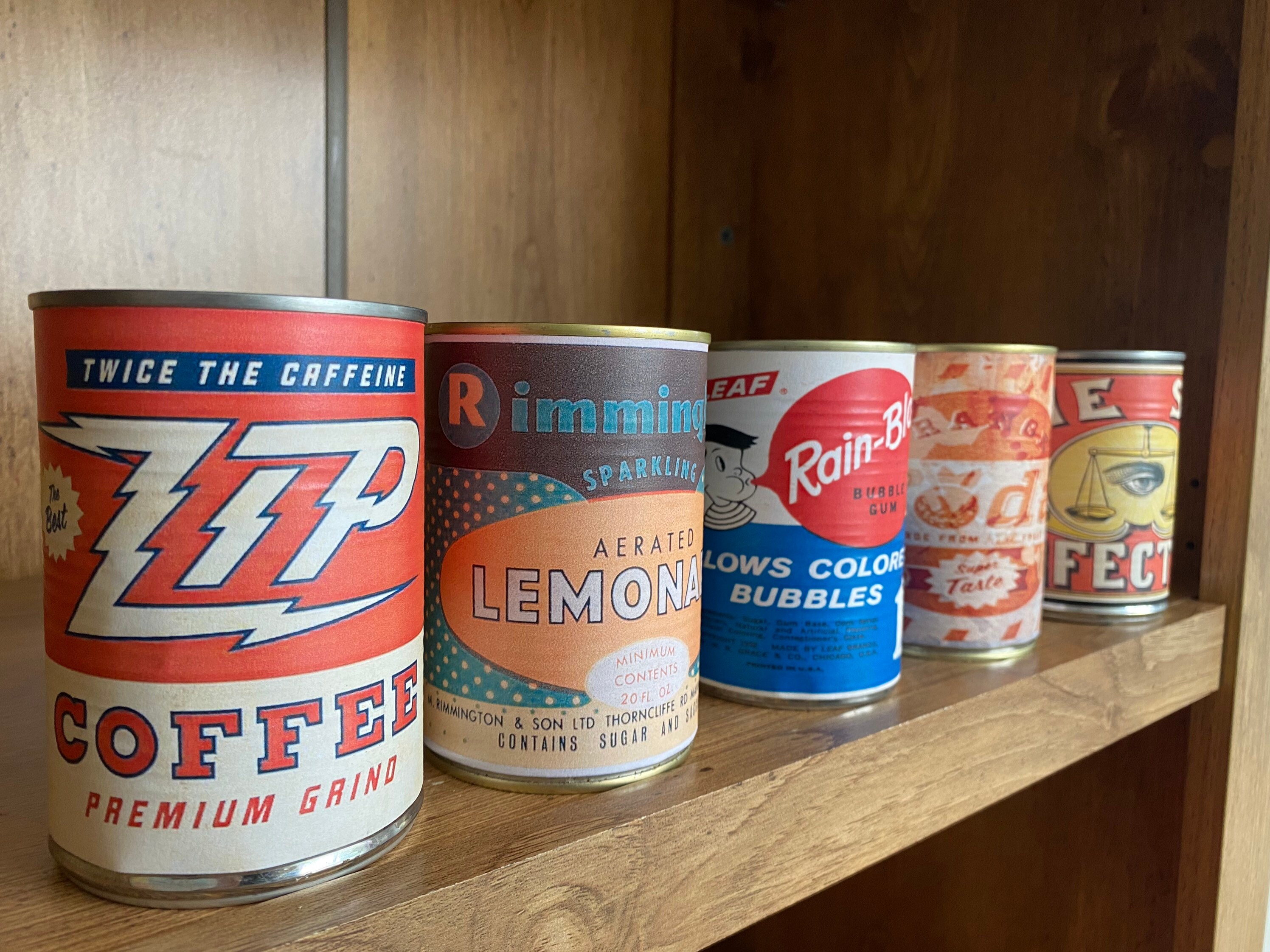 Retro Tin Cans Cola Tin Can Coffee Tin Vintage 70's Rustic Tin Can ...