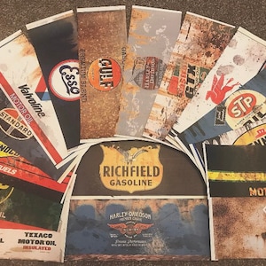 Motor Oil Can Labels Prints Rustic Petrol Motoring Racing Diesel Print ...