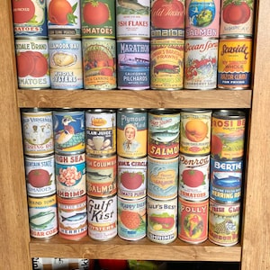 Vintage Fruit Can Labels Food Tin Cans Vegetable Prints Kitchen Decor ...