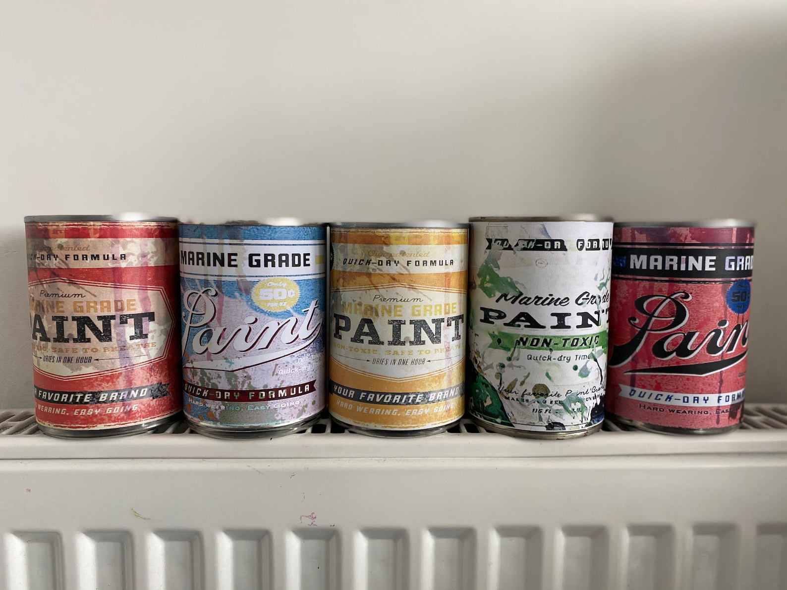 Paint Can Labels, Painting Tin Can Labels, Paint Can Prints, Rustic ...