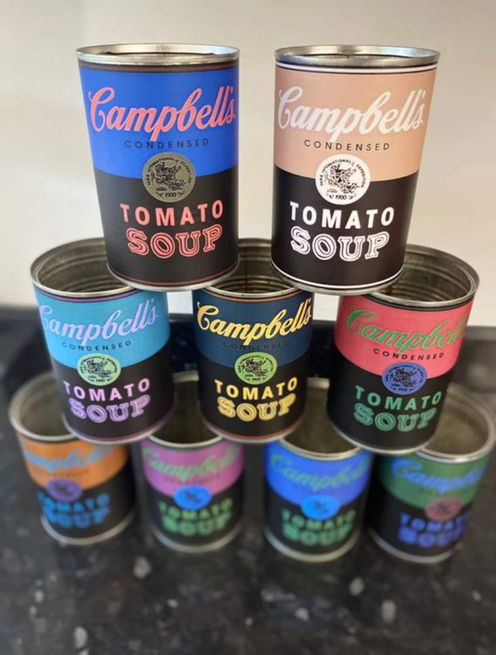 Campbells Soup Can Dark Labels Set of 5 Printable Digital Red - Etsy UK