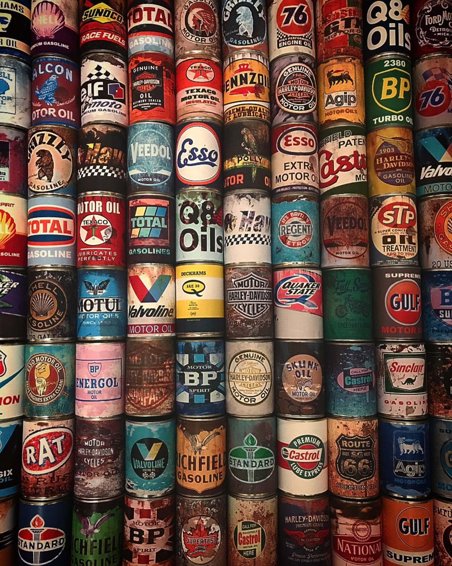 Vintage Motor Oil Can Labels Set of 5 Printable Rusty Can - Etsy