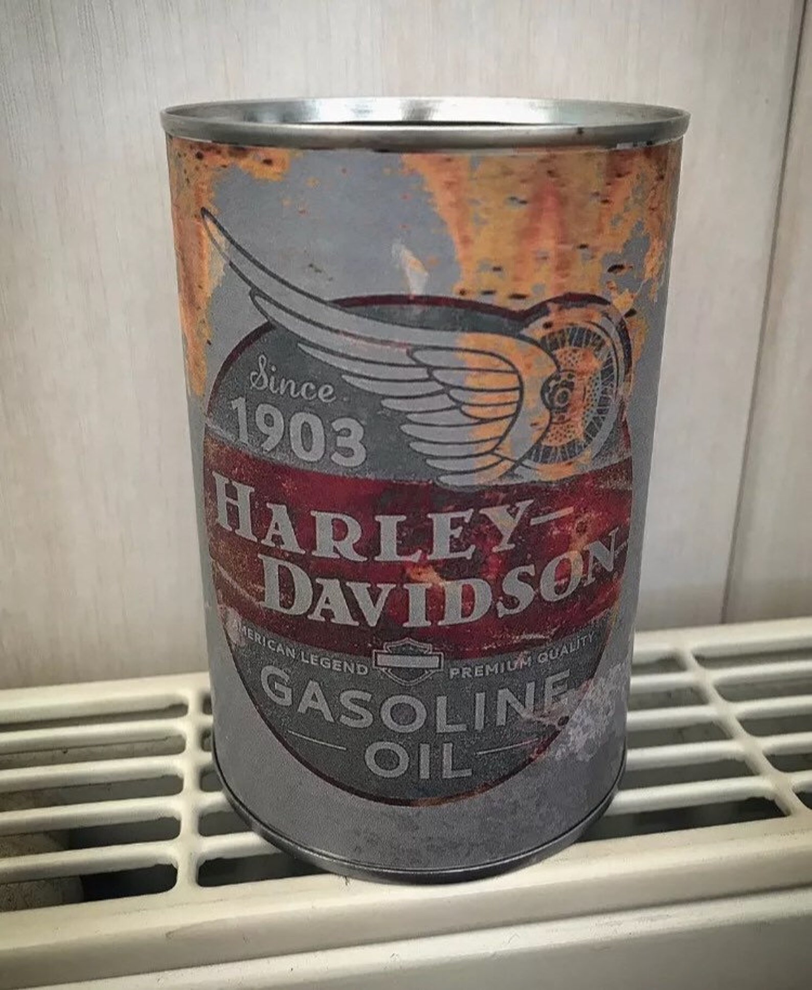 Vintage Motor Oil Cans Rustic Motorcycle Oil Can Replica Tin Can Rusty ...