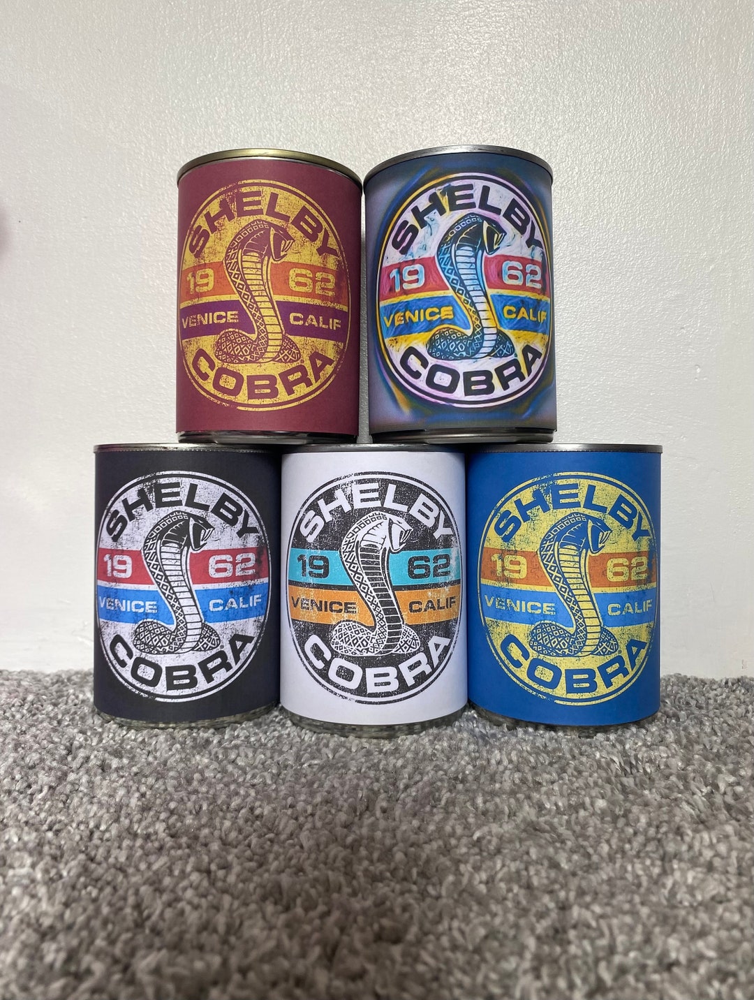 Shelby Cobra Motor Oil Can Prints Replica Motor Oil Labels Rustic ...