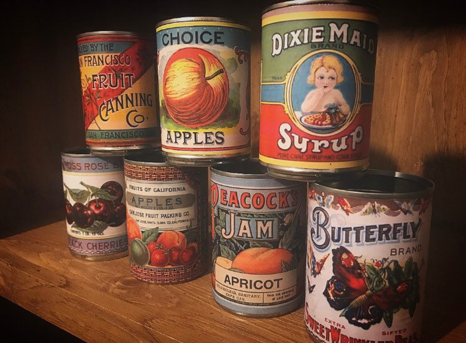 Vintage Food Cans Rustic Tins Retro Tin Can Replica Display - Etsy UK