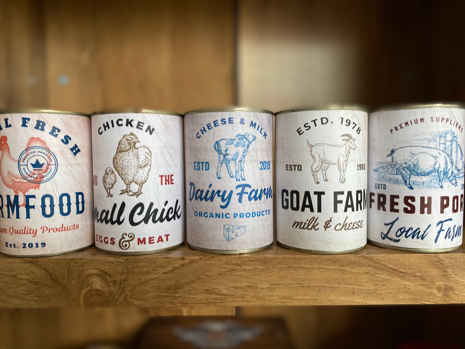 Farm Food Tin Cans Kitchen Decor Dairy Poultry Tin Can Storage - Etsy