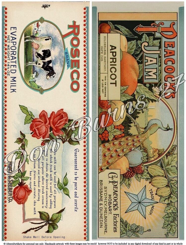 10 Printable Vintage Food Tin Can Labels Print Fruit Vegetable - Etsy UK