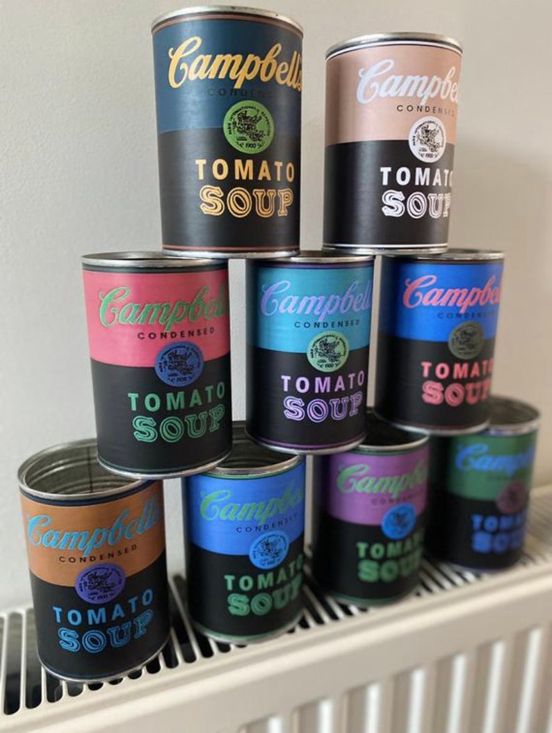 Campbells Soup Can Dark Labels Set of 5 Printable Digital Red - Etsy UK