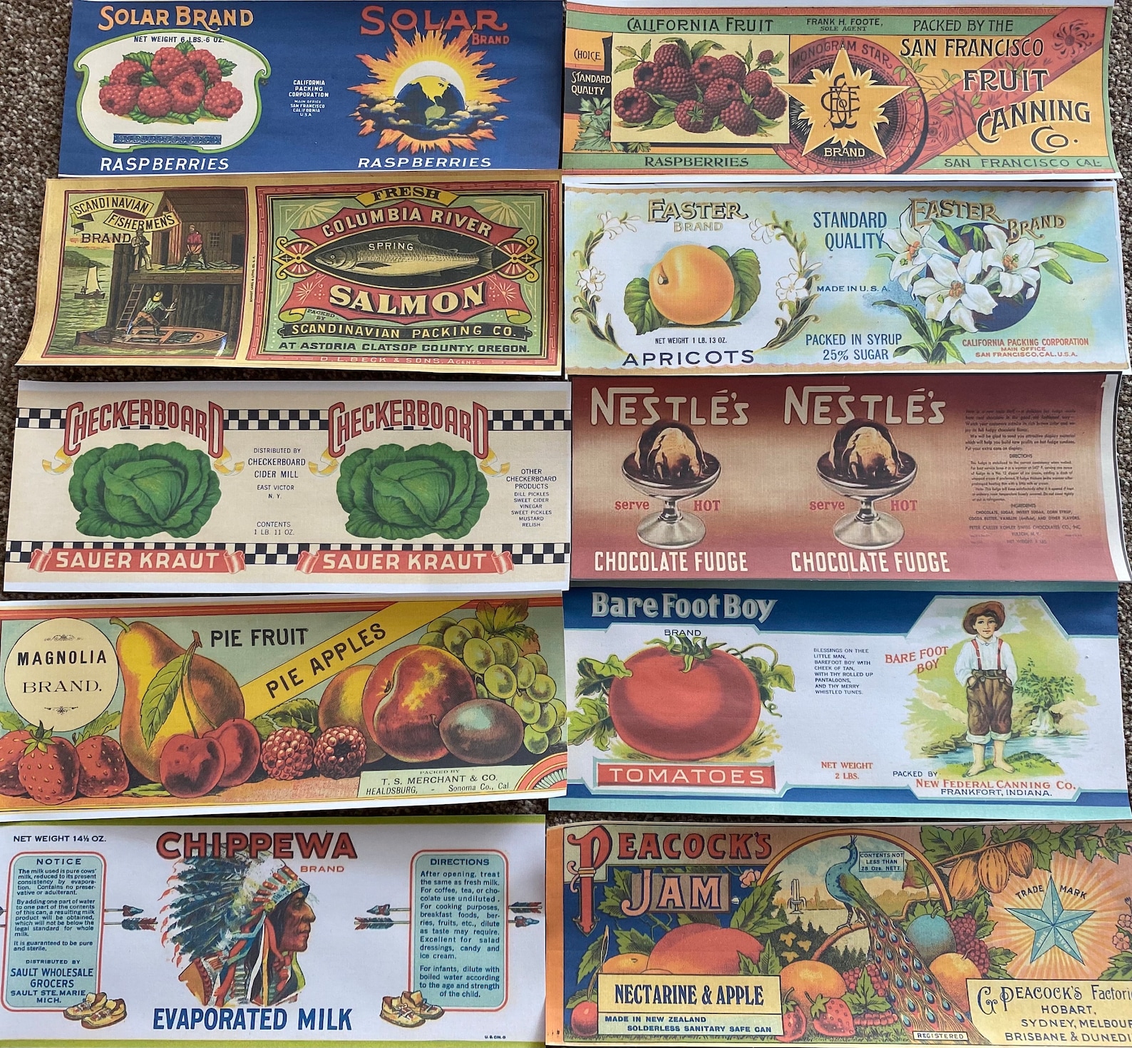 10 Printable Food Labels for Cans Fruit and Vegetable Labels Canned ...
