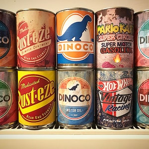 Dinoco Cars Oil Labels Rusty Oil Tin Can Race Party Themed Prints ...