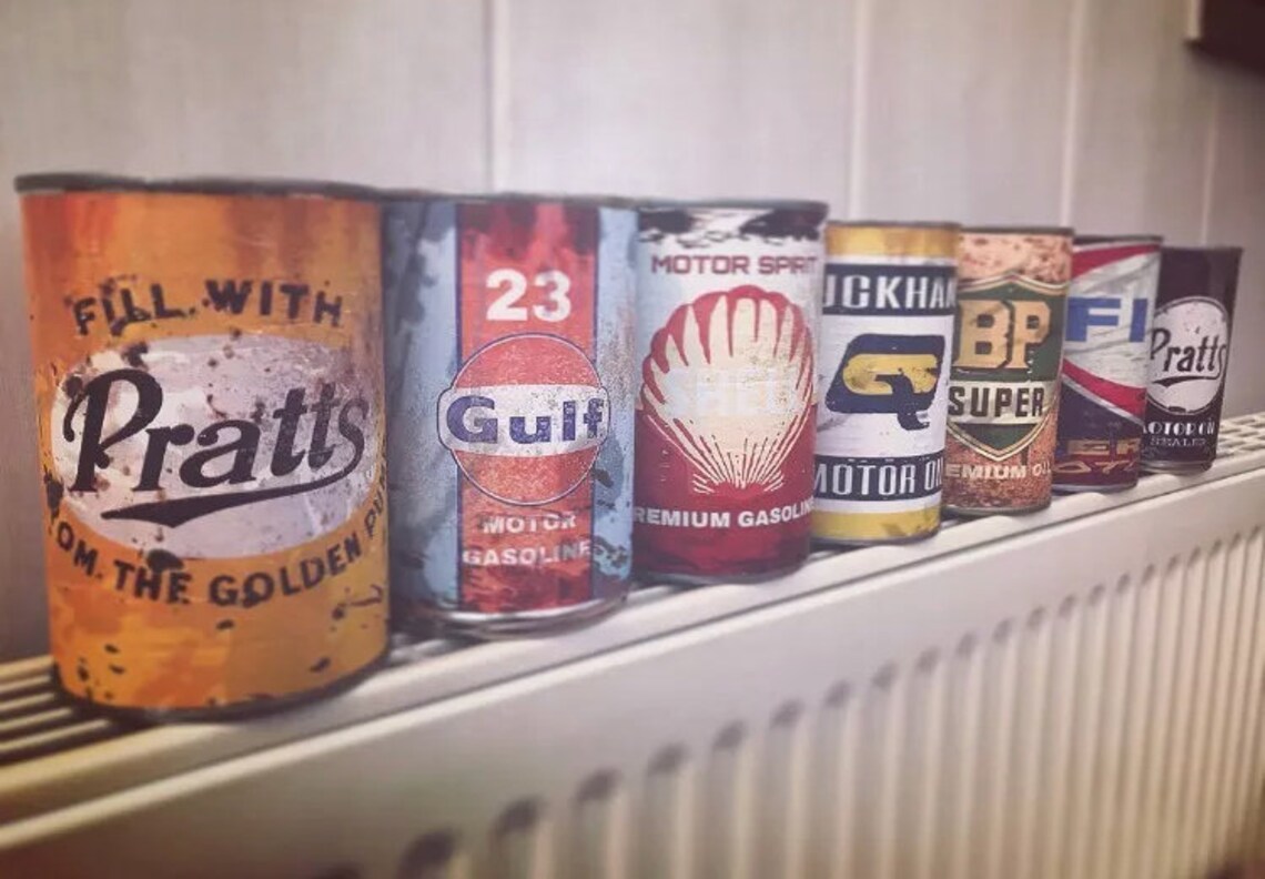 Printable Motor Oil Can Labels Set of 5 Instant Download Tin Can Label ...