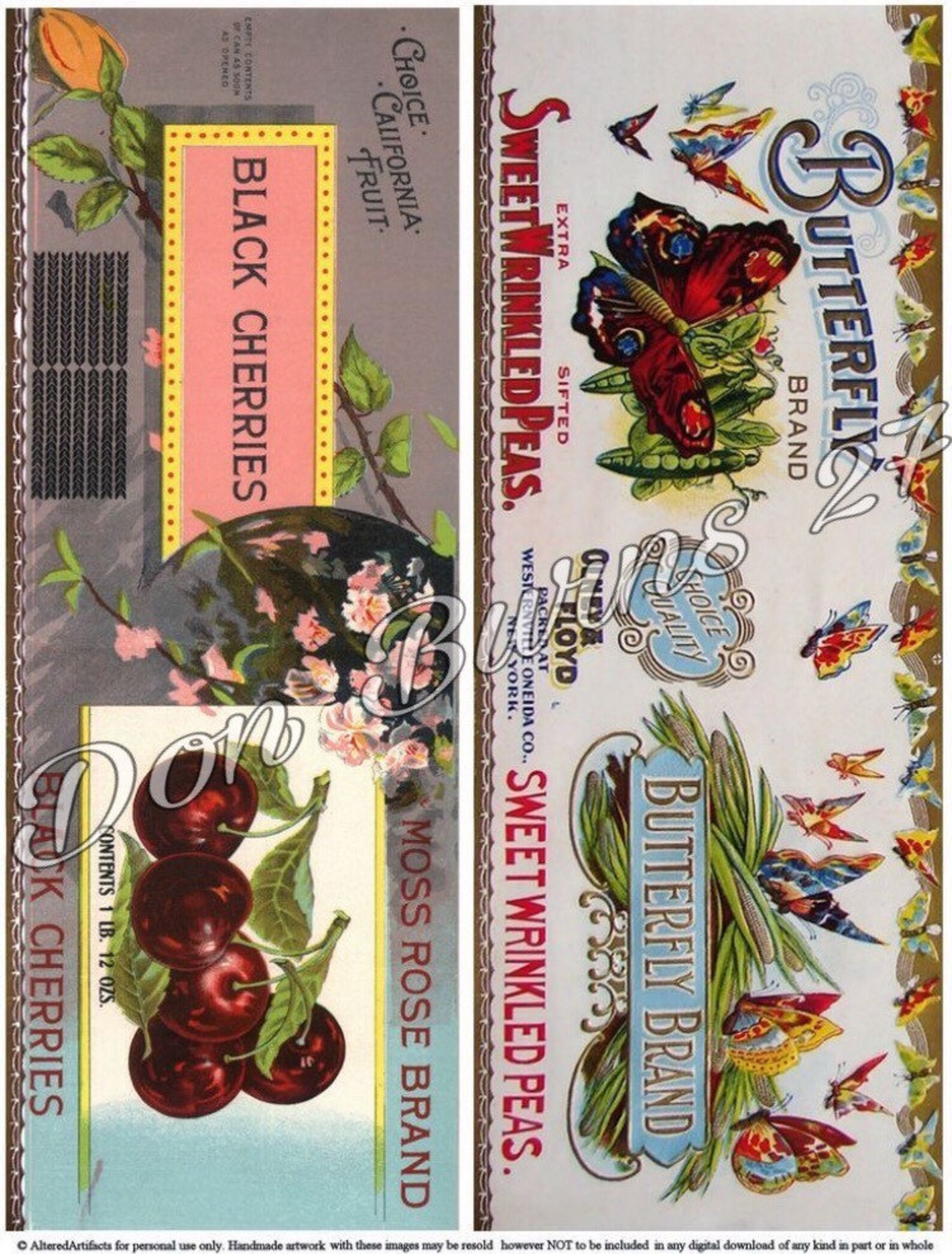 10 Printable Vintage Food Tin Can Labels Print Fruit Vegetable - Etsy