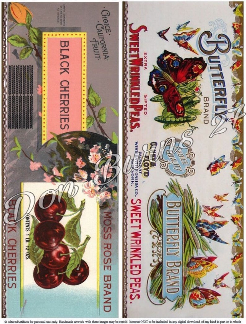 10 Printable Vintage Food Tin Can Labels Print Fruit Vegetable - Etsy UK