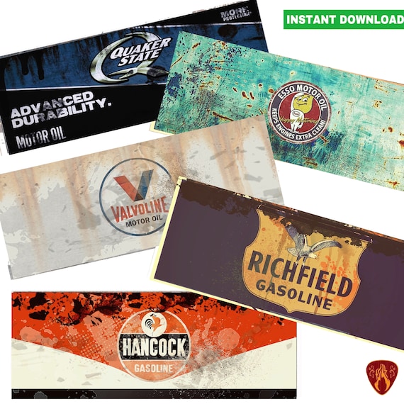 Vintage Motor Oil Labels for Tin Cans Set of 5 Printable | Etsy