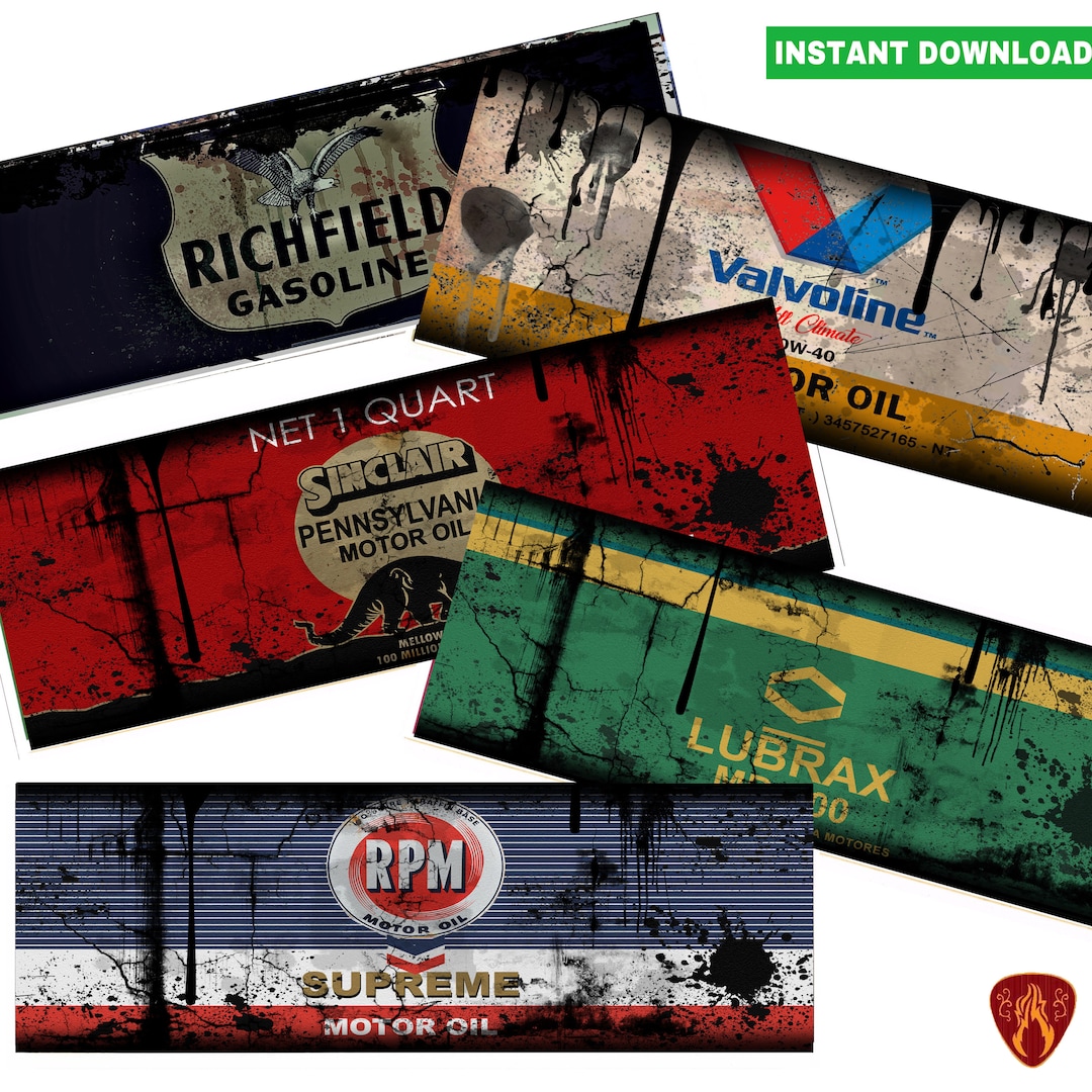 Motor Oil Labels to Print, Instant Download Tin Can Label Prints for ...