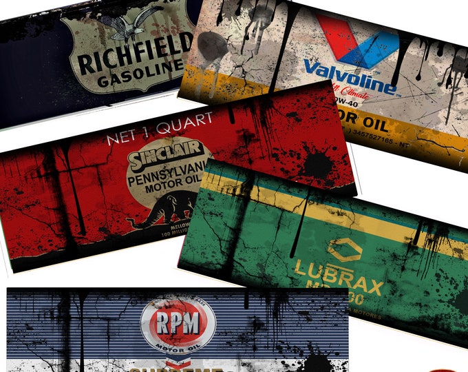 Motor Oil Signs & Gasoline Labels Sticker Sheet, Car and Tool Box ...