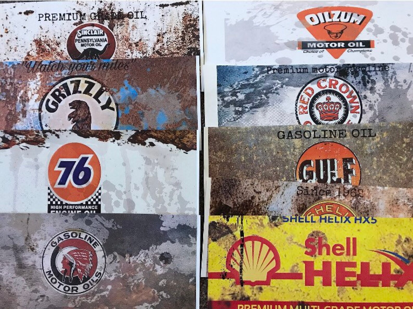 Motor Oil Can Labels Prints Rustic Petrol Motoring Racing - Etsy UK