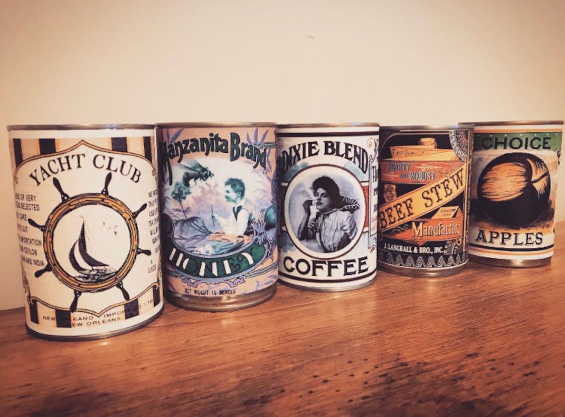 Vintage American Food Labels Tin Can Fruit Labels USA Kitchen Decor ...