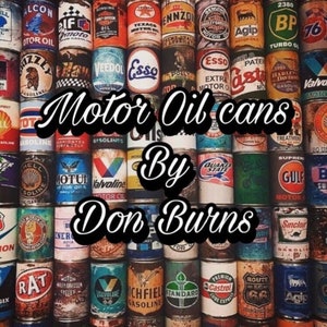 Rusteze Cars Racing Labels Motor Oil Tin Can Party Themed Prints Set of ...