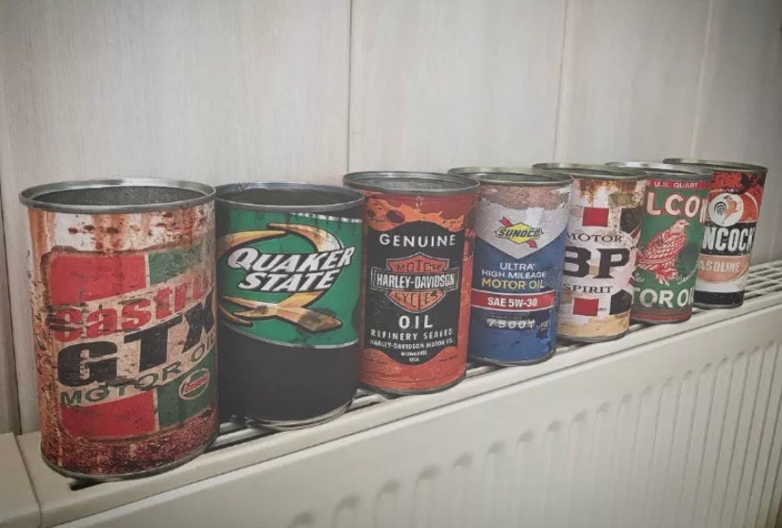 Printable Motor Oil Can Labels Set of 5 Instant Download Tin | Etsy UK