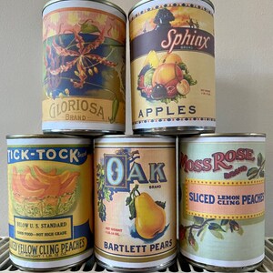 Vintage Fruit Can Labels Food Tin Cans Prints Kitchen Decor Cutlery ...