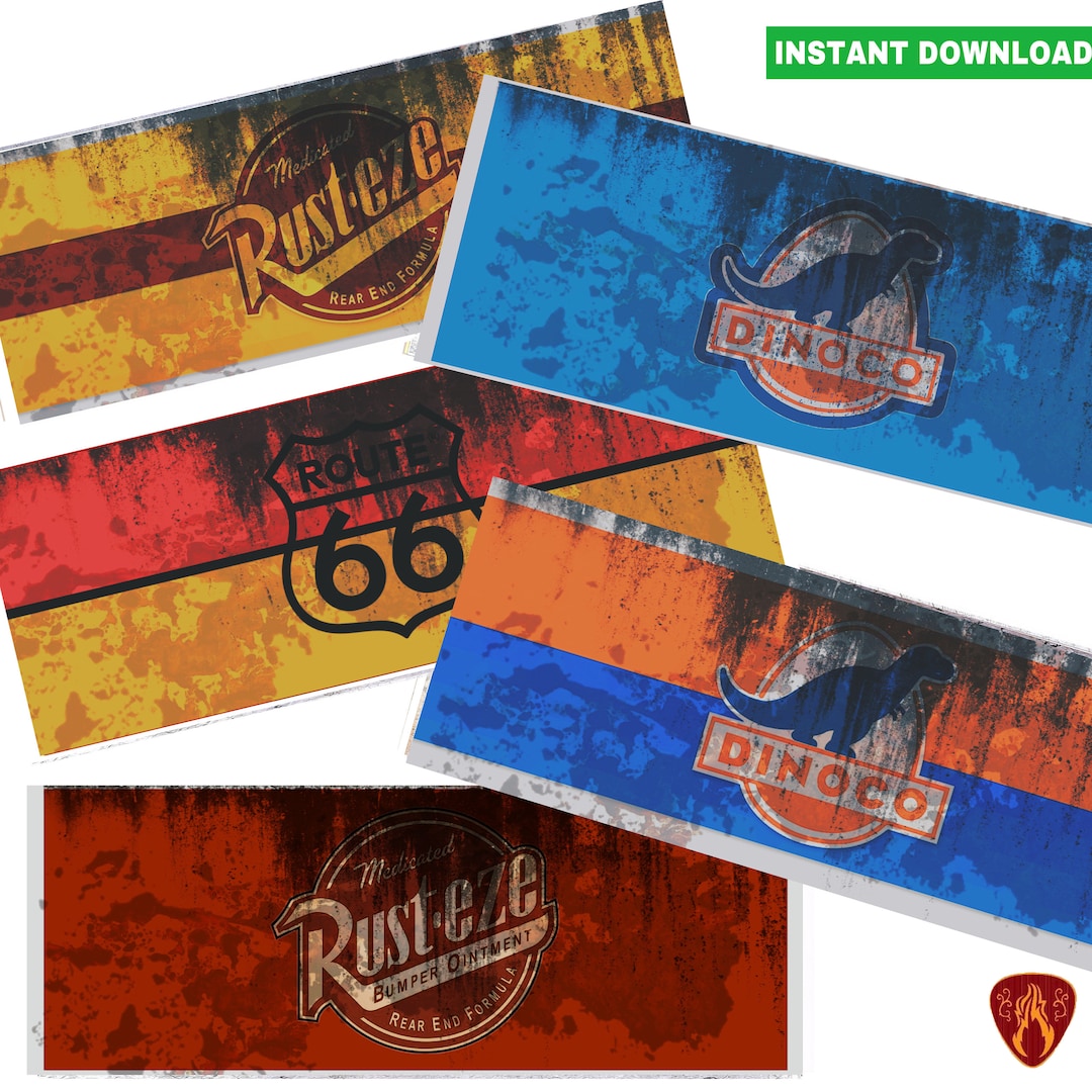 Rusteze Cars Printable Labels Rusty Oil Tin Can Party Themed Prints Set ...