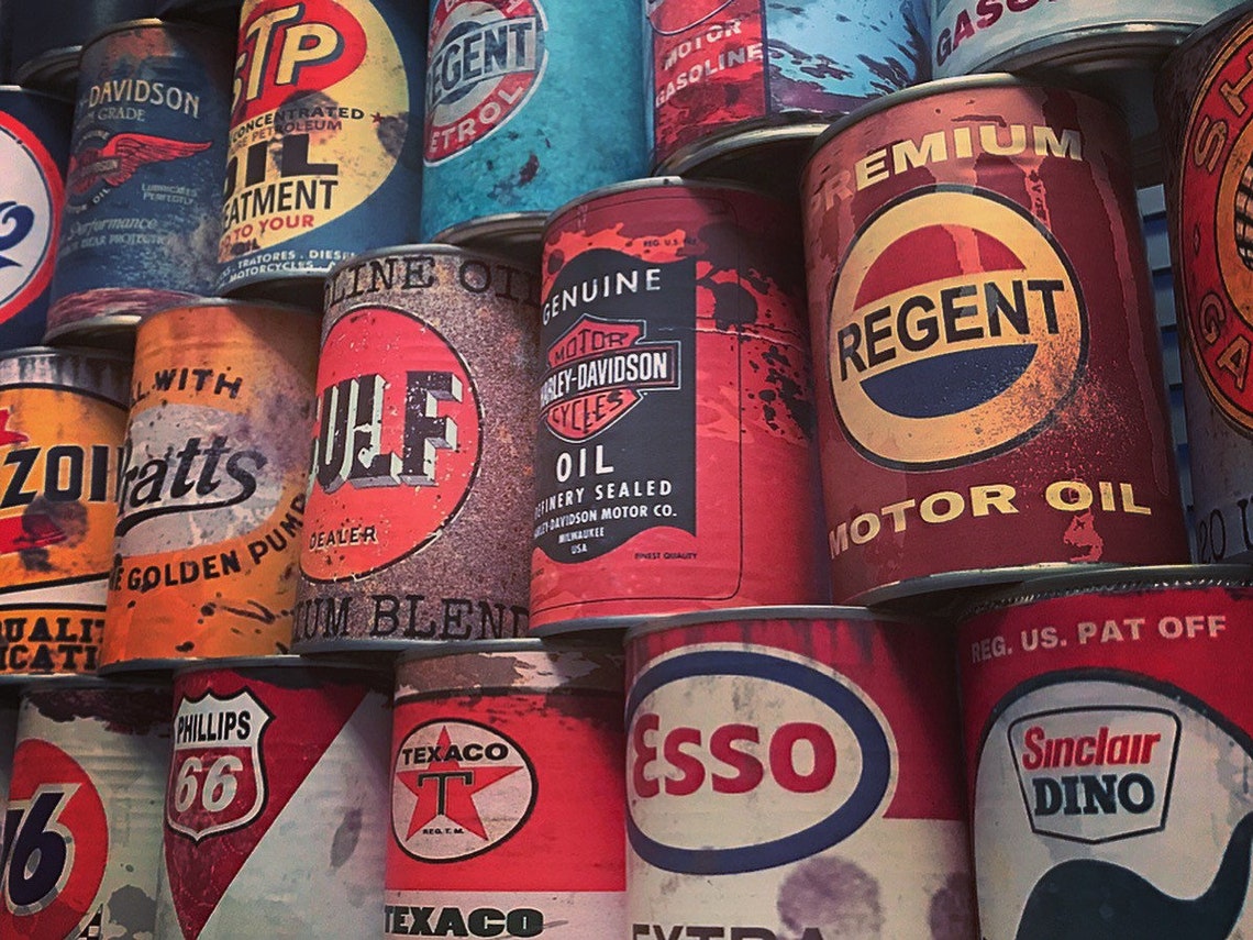 Vintage Motor Oil Can Labels Set of 5 Printable Rusty Can - Etsy Ireland