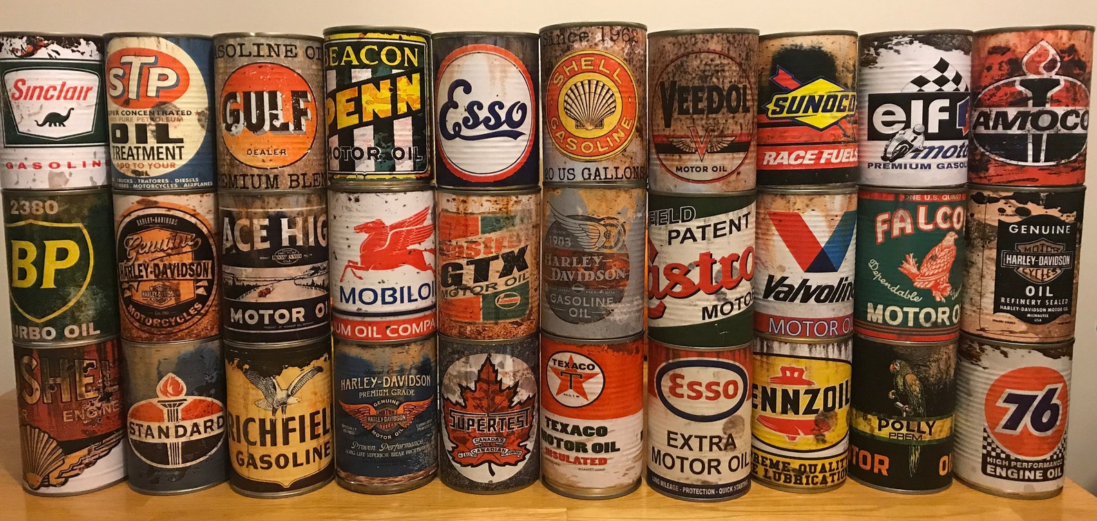 Printable Motor Oil Can Labels Set of 5 Instant Download Tin Can Label ...