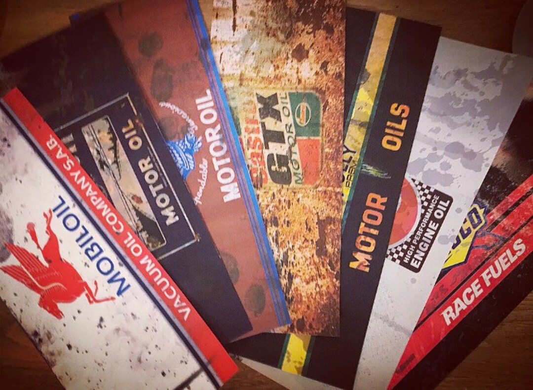 Replica Motor Oil Labels Prints Rustic Petrol Motoring Racing Diesel ...